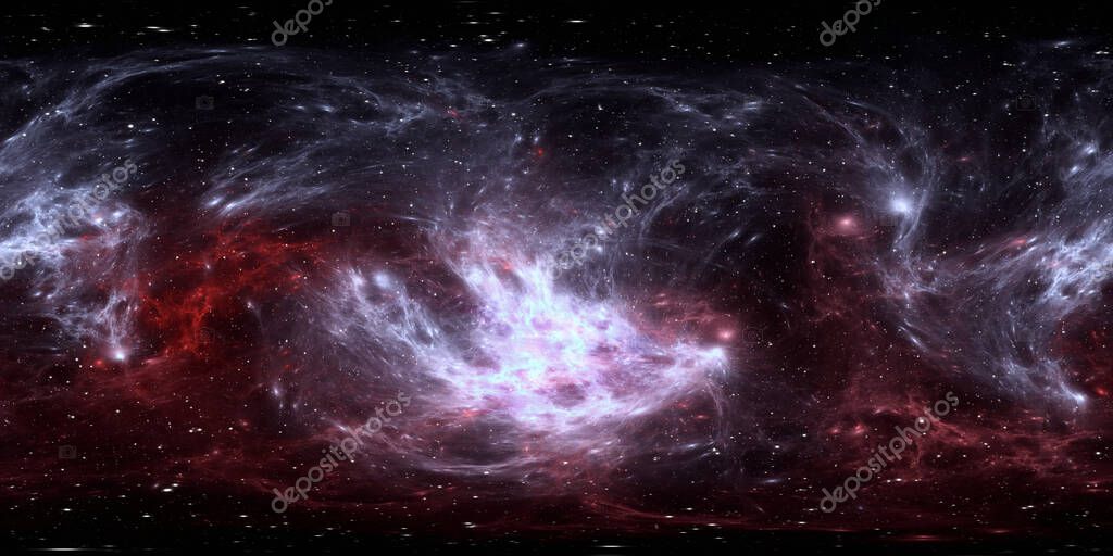 Nube interestelar de 360 grados de polvo y gas. Fondo espacial con ...