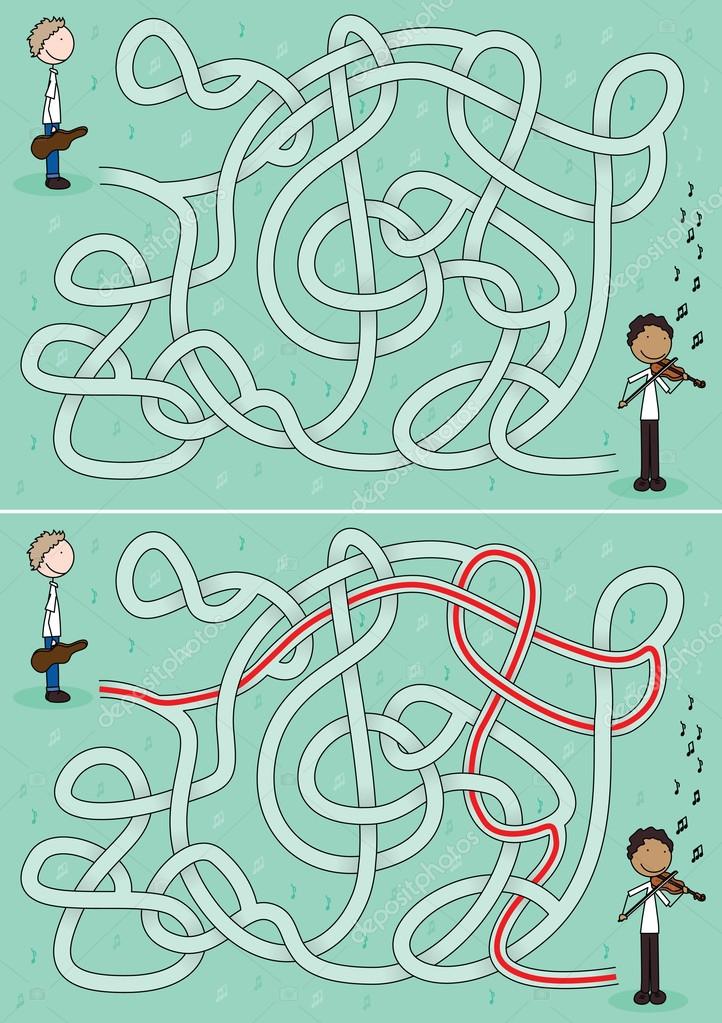 Violin player maze Stock Illustration by ©nahhan #113333454