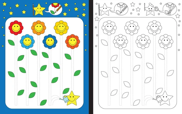 Preschool Worksheet Practicing Fine Motor Skills Tracing Dashed Lines ...