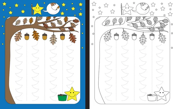 Preschool Worksheet Practicing Fine Motor Skills Tracing Dashed Lines ...