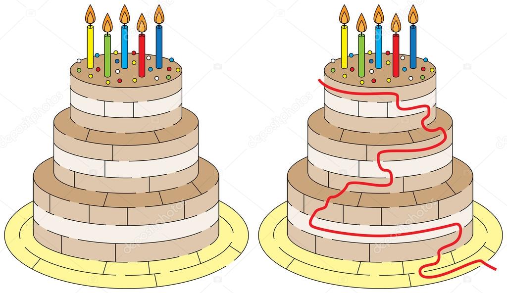 Easy birthday cake maze Stock Vector Image by ©nahhan #124433742