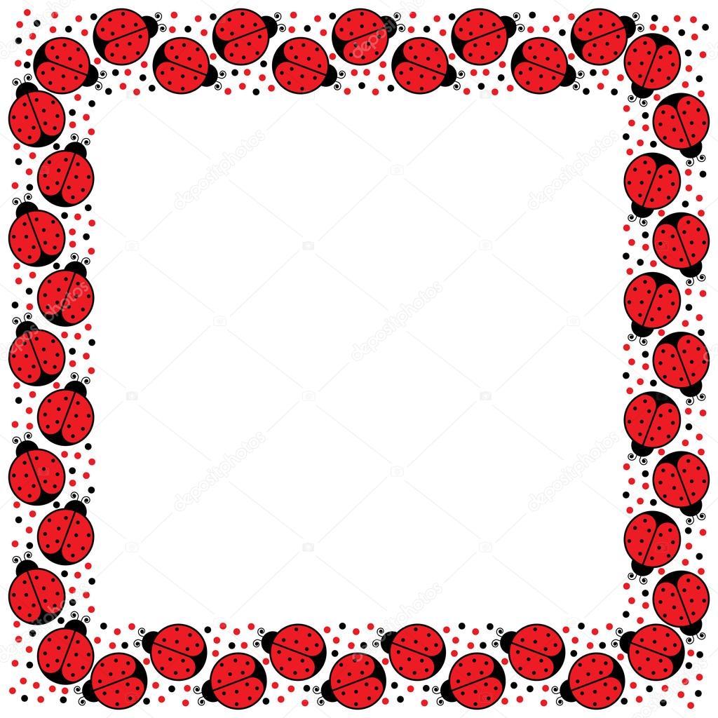 Illustrated ladybugs frame Stock Vector Image by ©nahhan #124543576