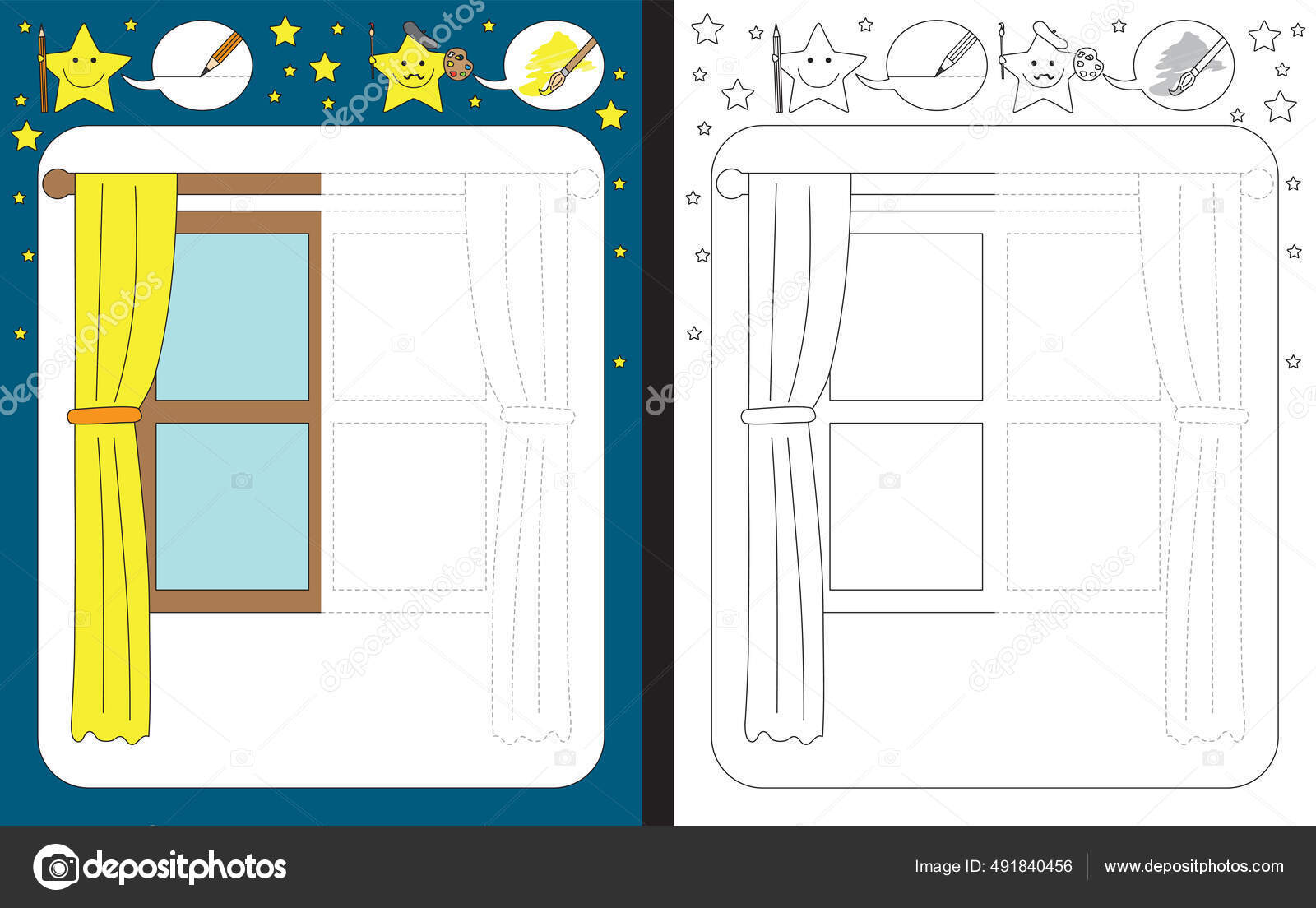 Preschool Worksheet Practicing Fine Motor Skills Tracing Dashed Lines ...