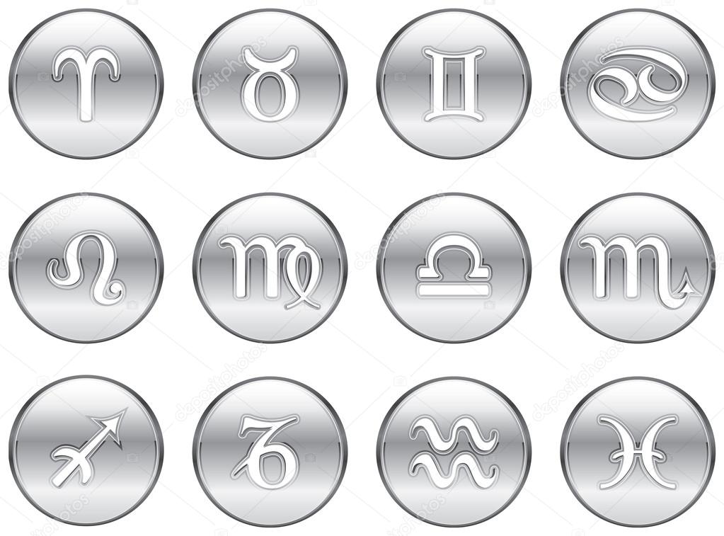 Silver Zodiac Signs Stock Vector Image by ©nahhan #58216089
