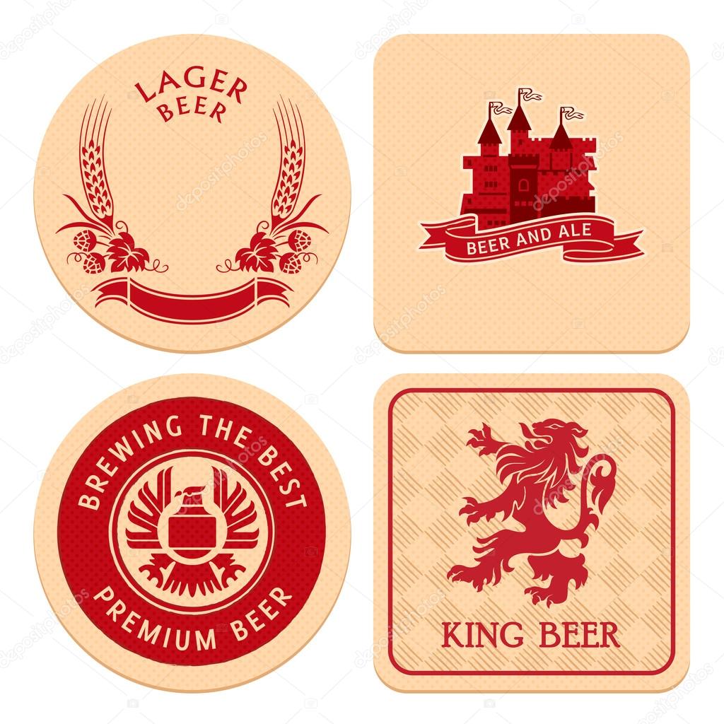 Retro beer coasters — Stock Vector © sahuad #103525742