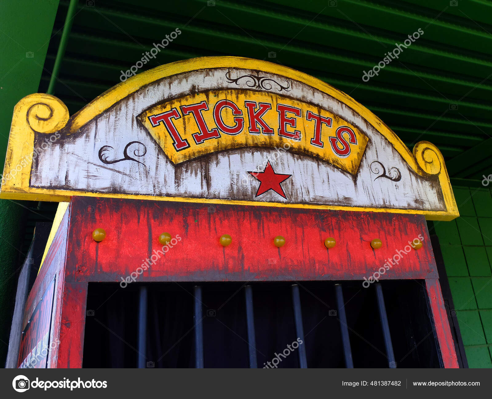 Red Vintage Circus Ticket Booth