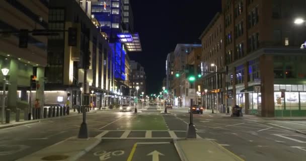 Downtown Boston Night Footage Causeway Street North Station — Stock ...