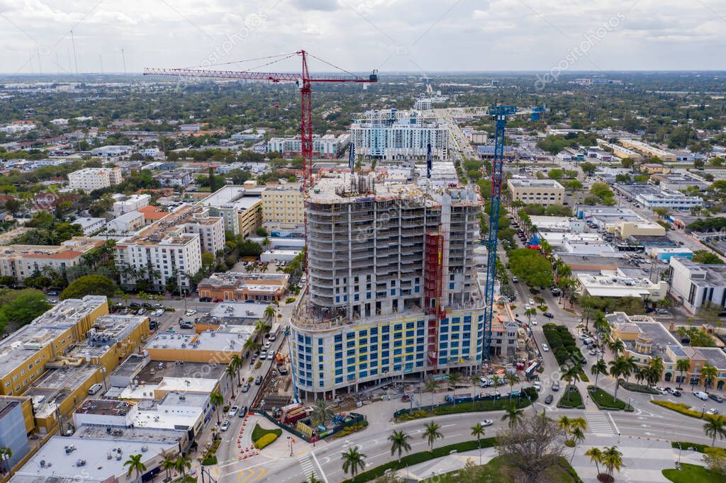 Foto a rea El proyecto Block 40 EB 5 obra de construcci n Hollywood Florida Young Circle 2024