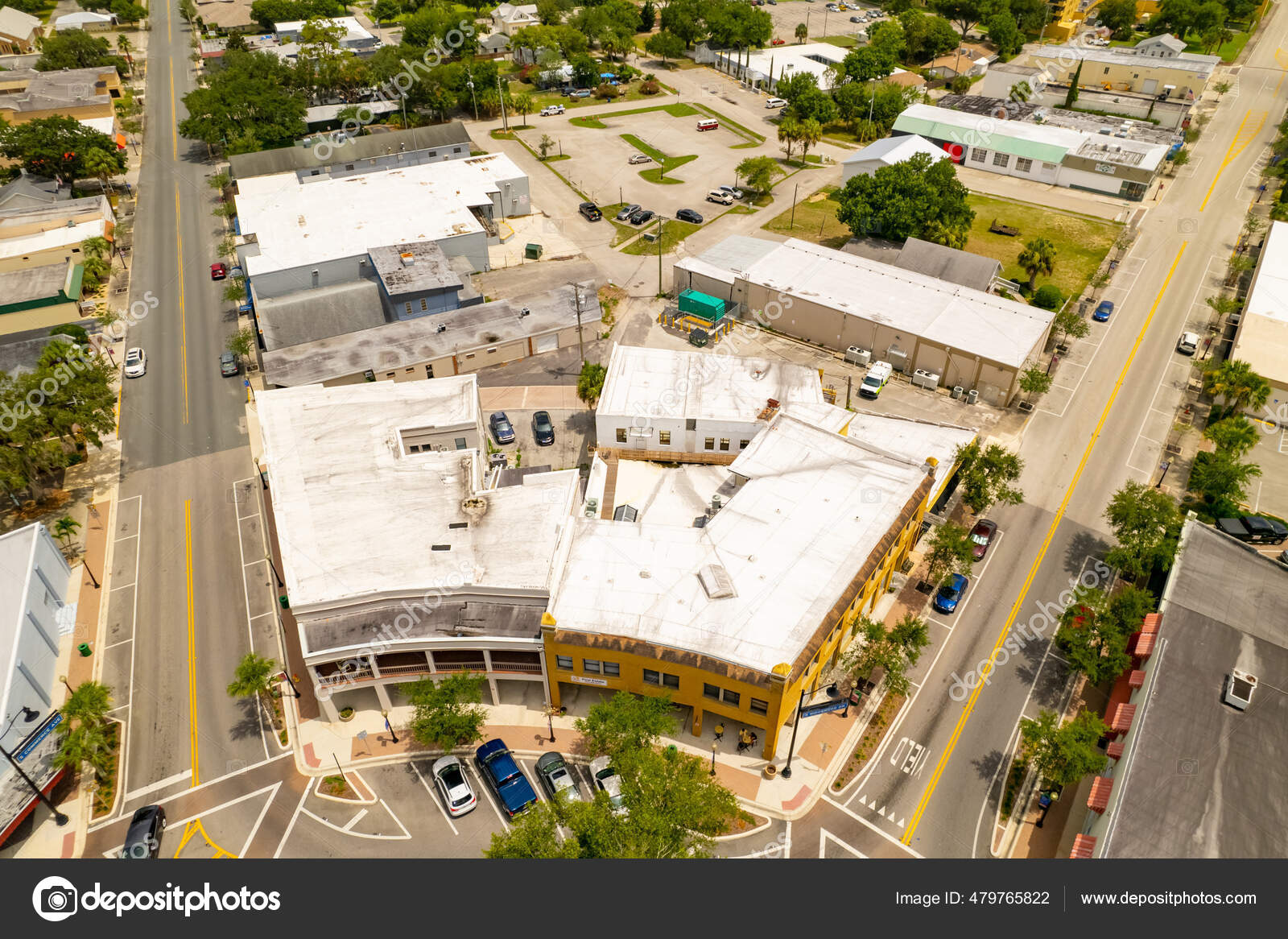 Foto Aérea Downtown Sebring Florida Distrito Histórico — Foto de stock ...