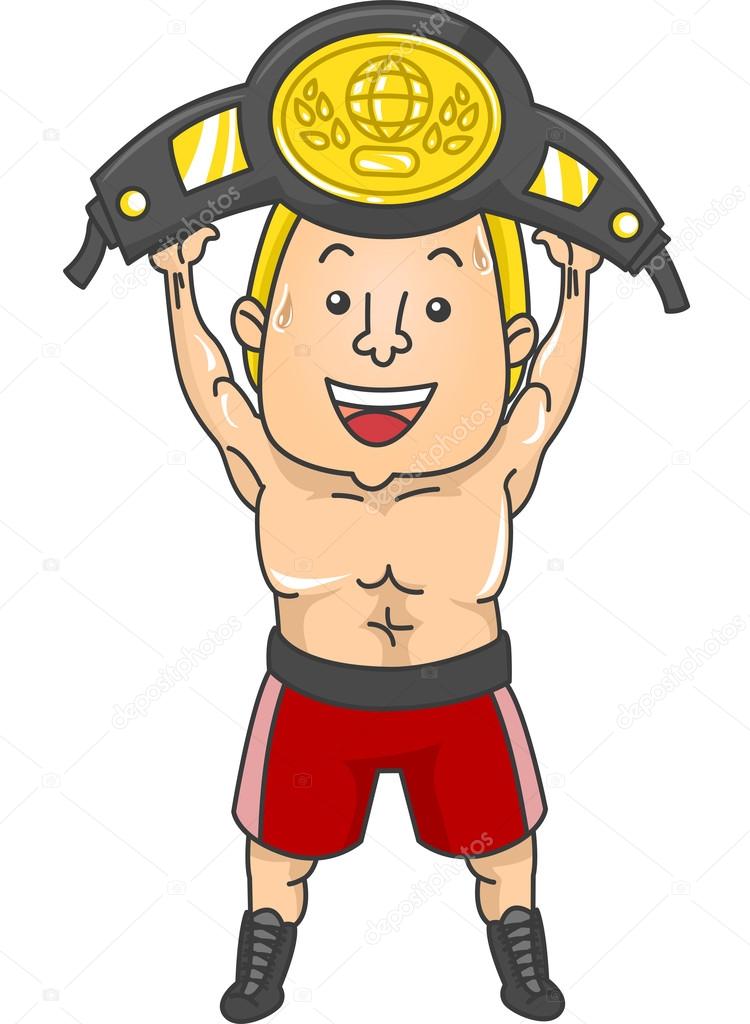 Clipart: wrestling belt | Boxing Champion with Belt — Stock Photo ...