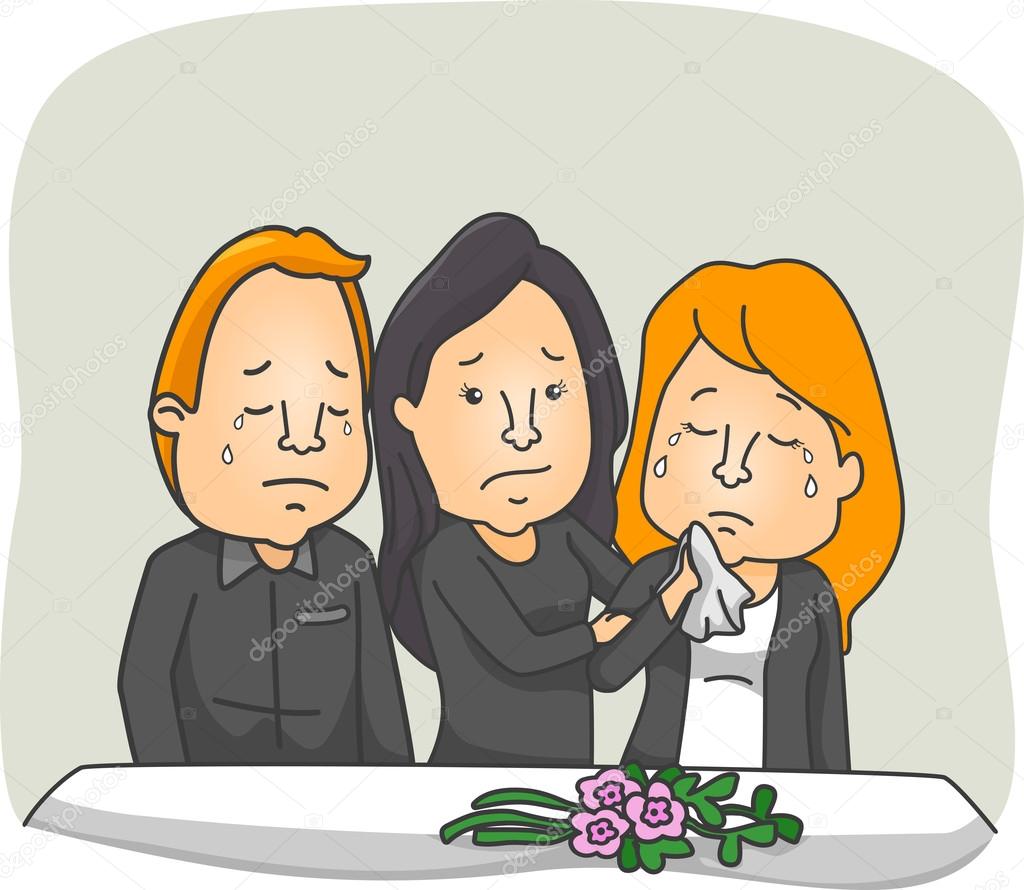 People Weeping at a Funeral Service Stock Illustration by ©lenmdp #58947653