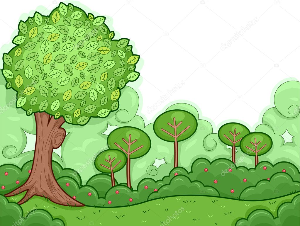 Tree Covered Land Area Stock Illustration by ©lenmdp #58948197