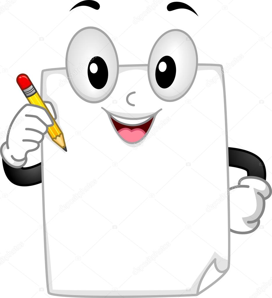 Piece of Paper Mascot Stock Illustration by ©lenmdp #58948367