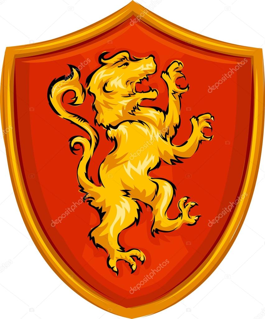 Medieval Shields Lion CZECH LION, Medieval Coat Of Arms In Shield,