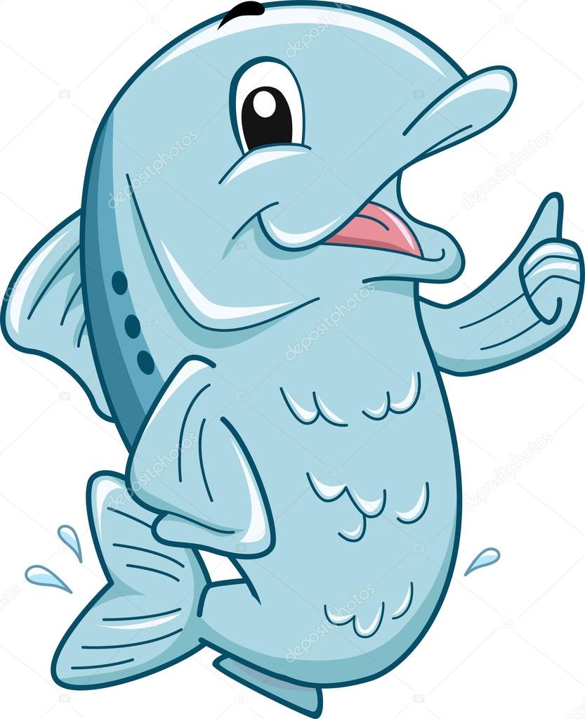 Sardine Mascot Thumbs Up — Stock Photo © lenmdp #58948597