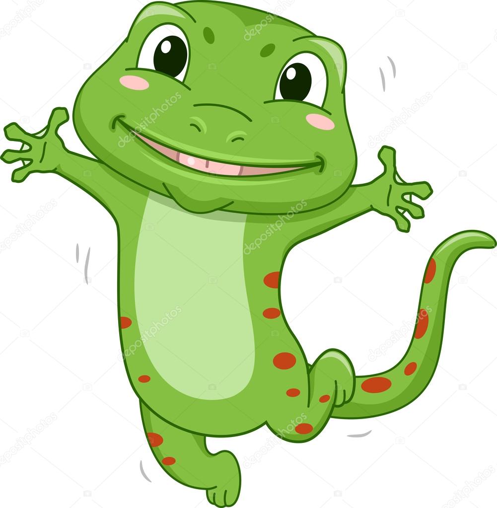 Happy Gecko Mascot Stock Illustration by ©lenmdp #58949279
