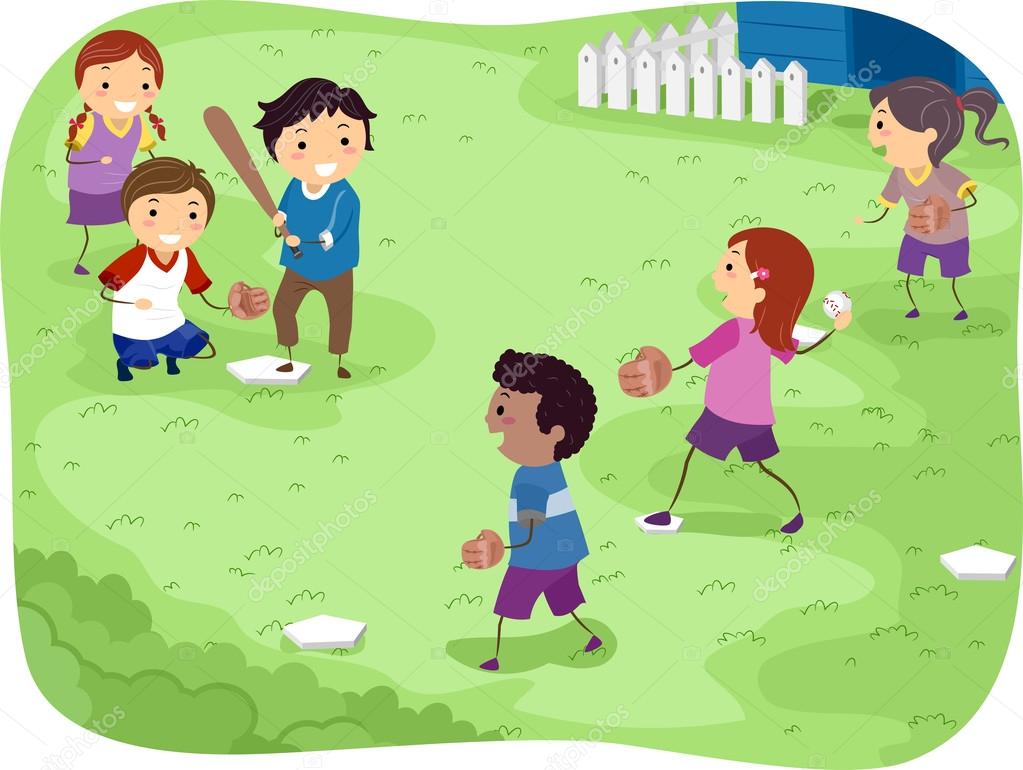 Niños jugando béisbol — Foto de stock © lenmdp #58949967