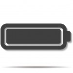 Stylized Empty Battery Icon Dark Background Shadow Stock Vector Image ...