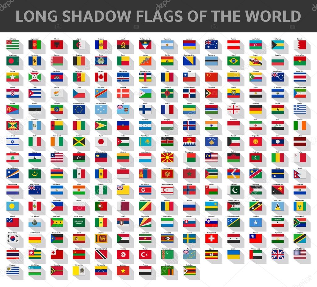 Long shadow flags of the world ⬇ Vector Image by © noche0 | Vector ... Long shadow flags of the world ⬇ Vector Image by © noche0 | Vector ...