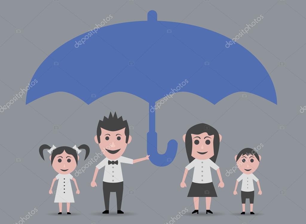Father protecting family Stock Vector by ©noche0 87186658