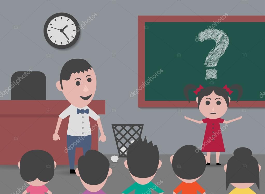 Teacher Asking Questions Cartoon