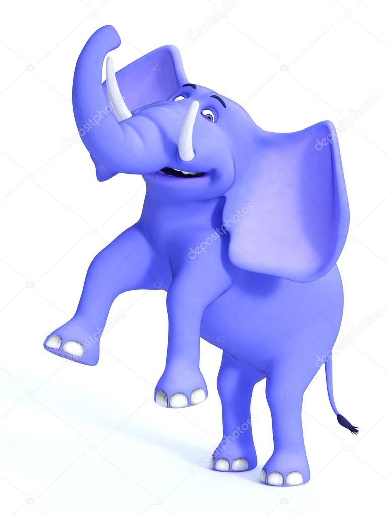 Smiling cute blue toon elephant. Stock Illustration by ©sarah5 #84582000