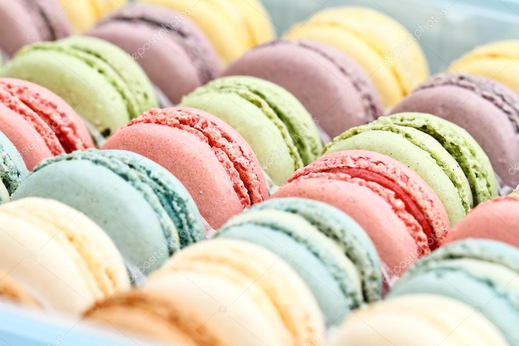 Fresh Pastel Colored Macarons — Stock Photo © StephanieFrey #80047976