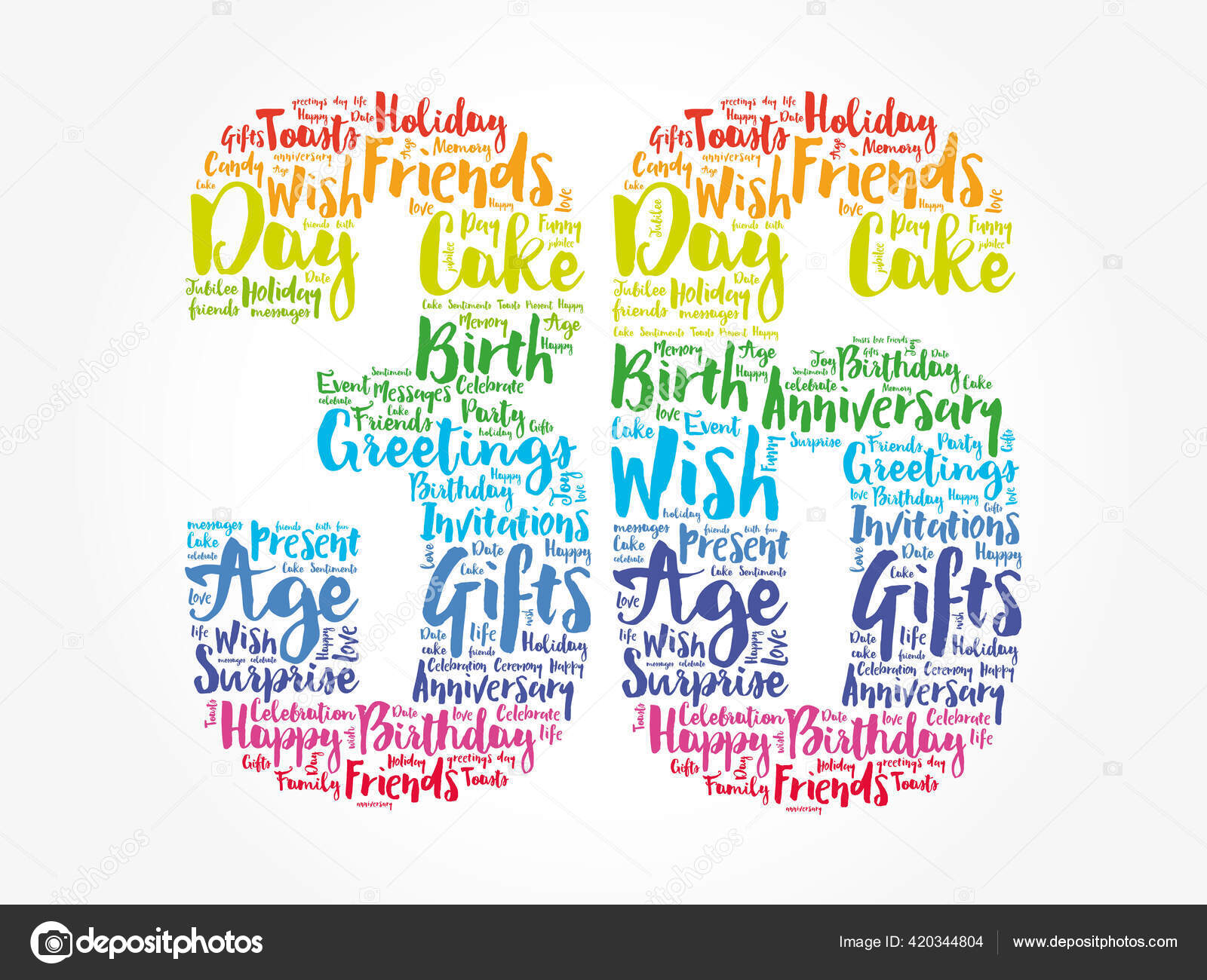 Happy 36Th Birthday Word Cloud Holiday Concept Background — Stock Photo ...