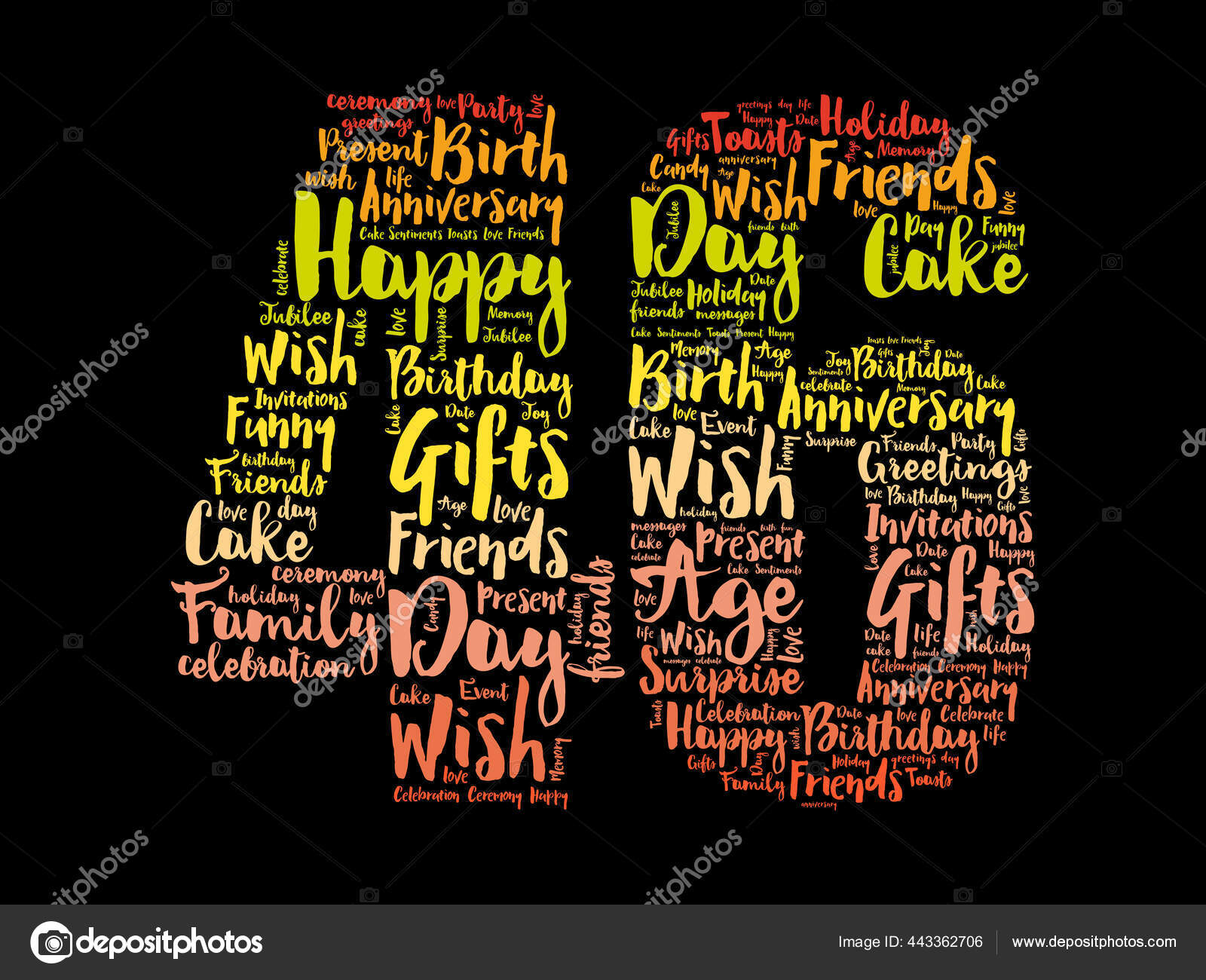 Happy 46Th Birthday Word Cloud Holiday Concept Background — Stock Photo ...