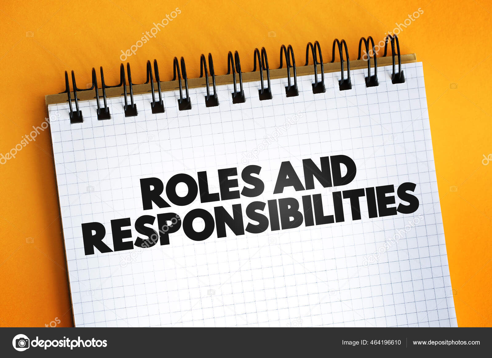 Roles Responsibilities Text Quote Notepad Concept Backgroun Stock Photo ...