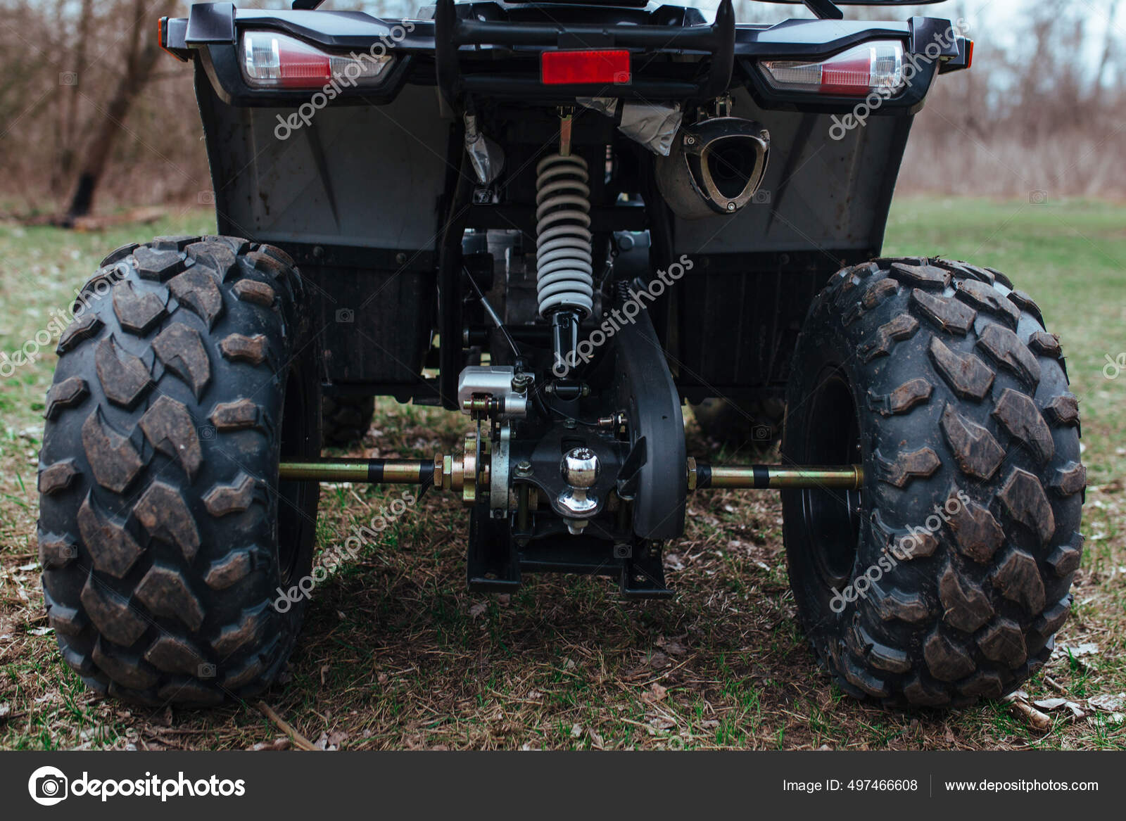 Rear wheel of the ATV. sport and travel concept — Stock Photo © redjy_r ...