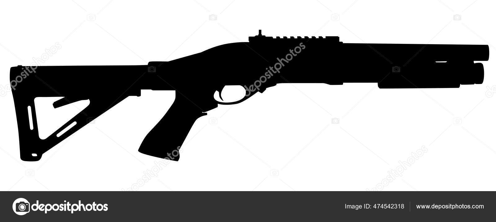 Shotgun vector silhouette Stock Vector by ©zabelin 474542318