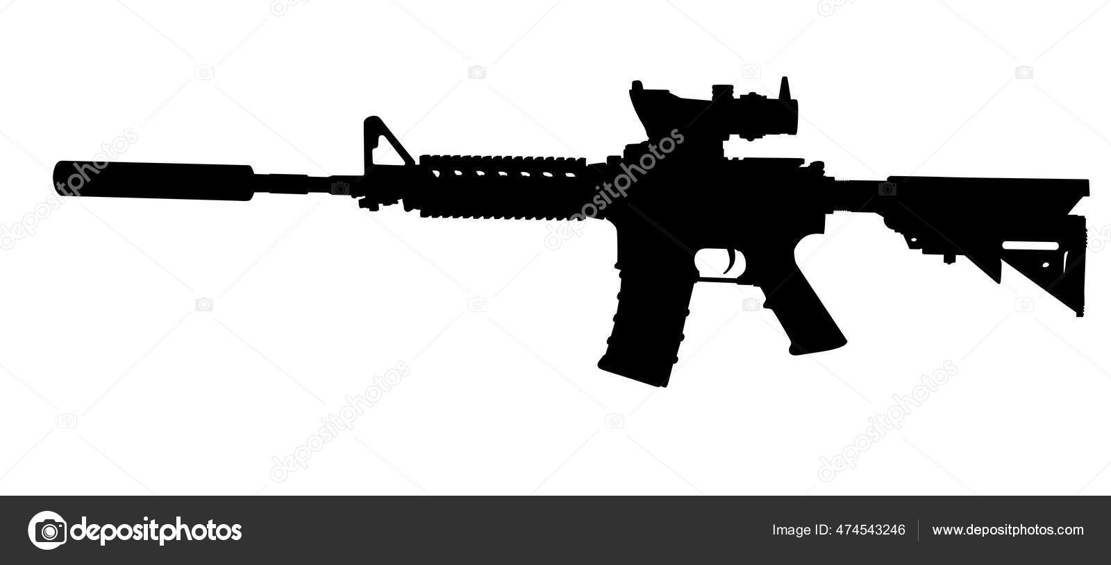 Assault rifle vector isolated Stock Vector by ©zabelin 474543246