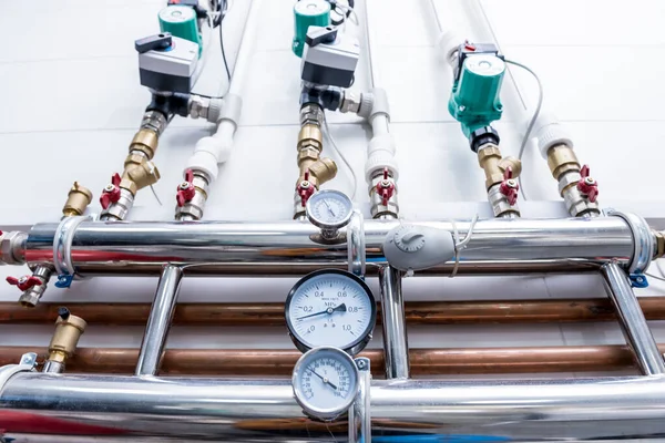 Boiler room equipment for modern heating system — Stock Photo © Romaset ...