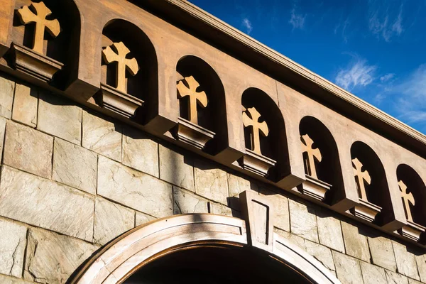 Public cathedral coptic egyptian church at the sky background Stock ...