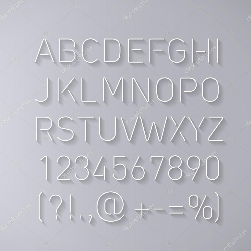 Líneas finas de fuente con sombra Vector de stock #101971452 de ©dvargg