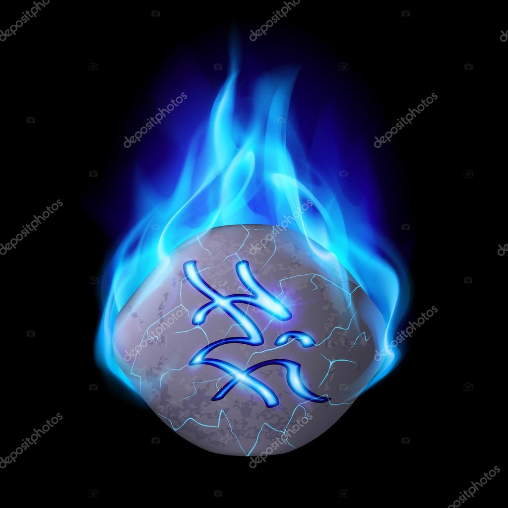 Magic rune burning in blue flame Stock Vector by ©dvargg 67385071