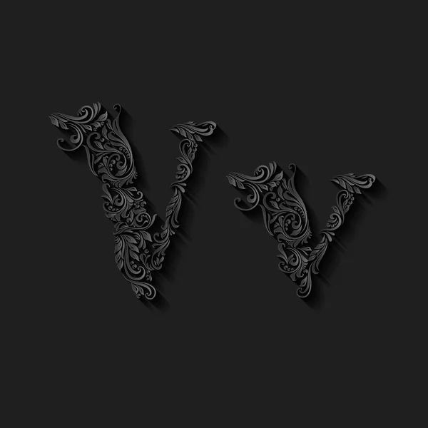 Letra v decorada imágenes de stock de arte vectorial | Depositphotos