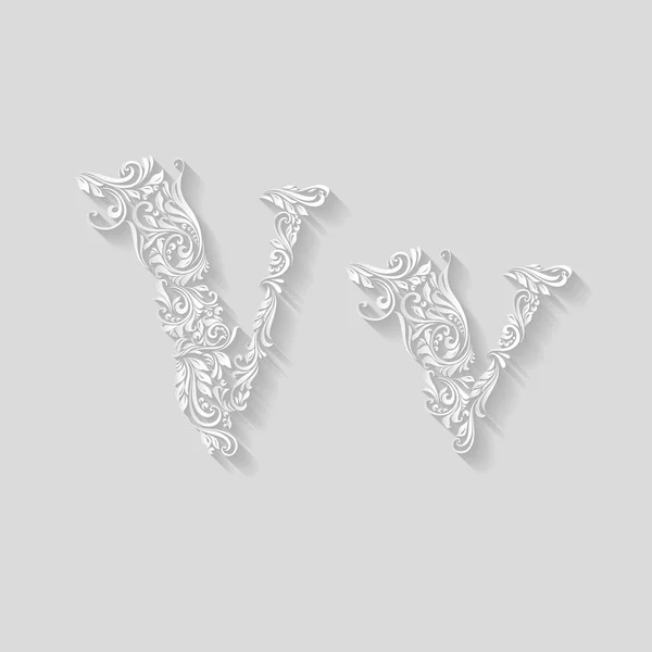 Letra v decorada imágenes de stock de arte vectorial | Depositphotos