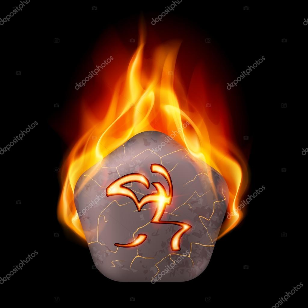 Burning stone with magic rune Stock Vector Image by ©dvargg #95934540