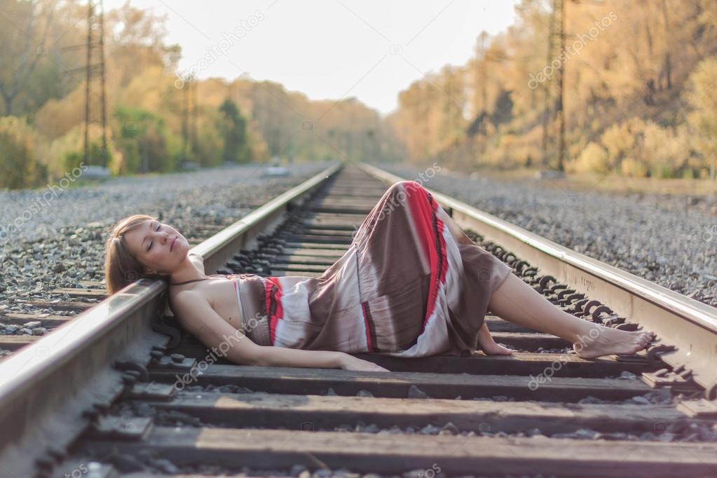 Train Tracks Photography Girl
