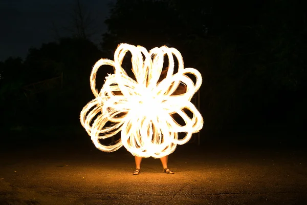Fire-show man in action - Stock Image - Everypixel