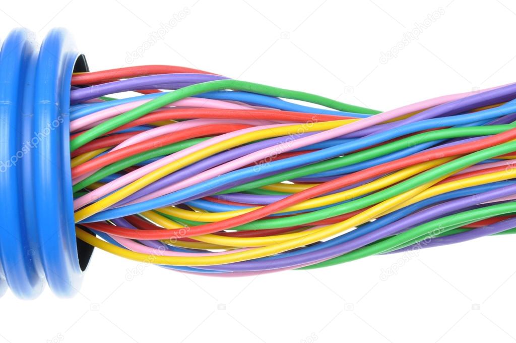 Corrugated pipe with electrical cables Stock Photo by ©Zetor2010 57489371