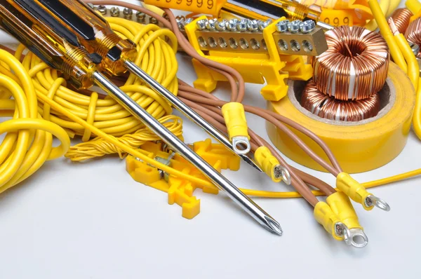 Tools and component for electrical installation Stock Photo by ...