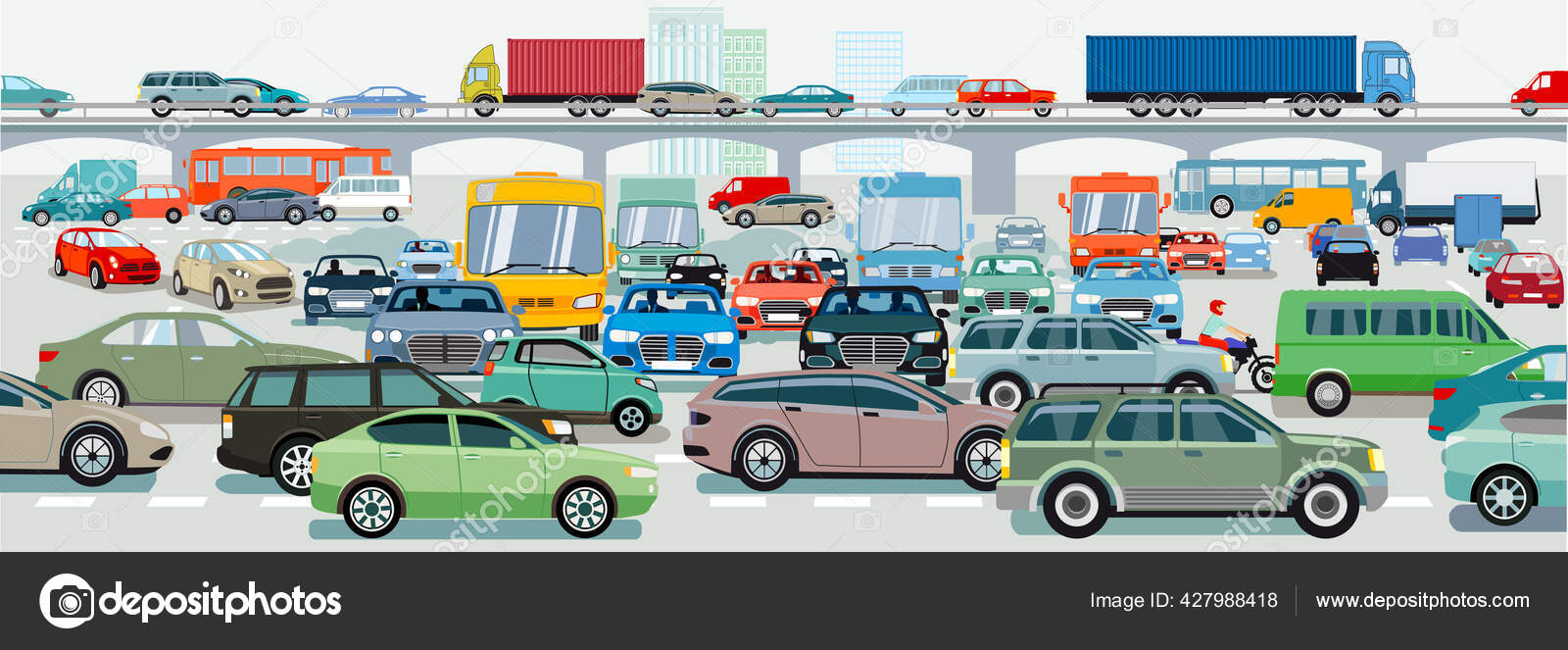 Traffic Jam Road Intersection Illustration Stock Vector by ©scusi0-9 ...