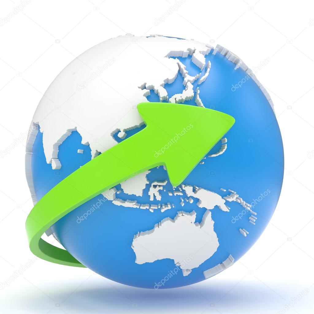 Arrow and Earth globe — Stock Photo © merznatalia #116497442