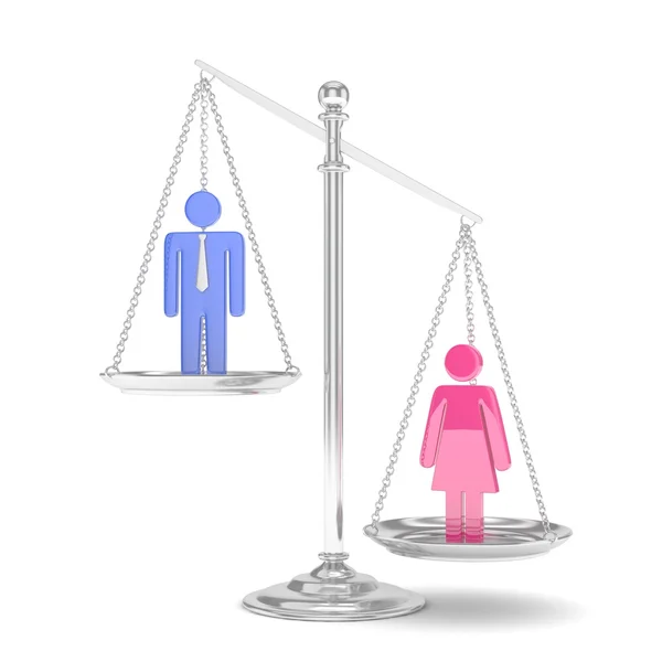 Unbalanced scale with a man and woman — Stock Vector © a__n #39572319
