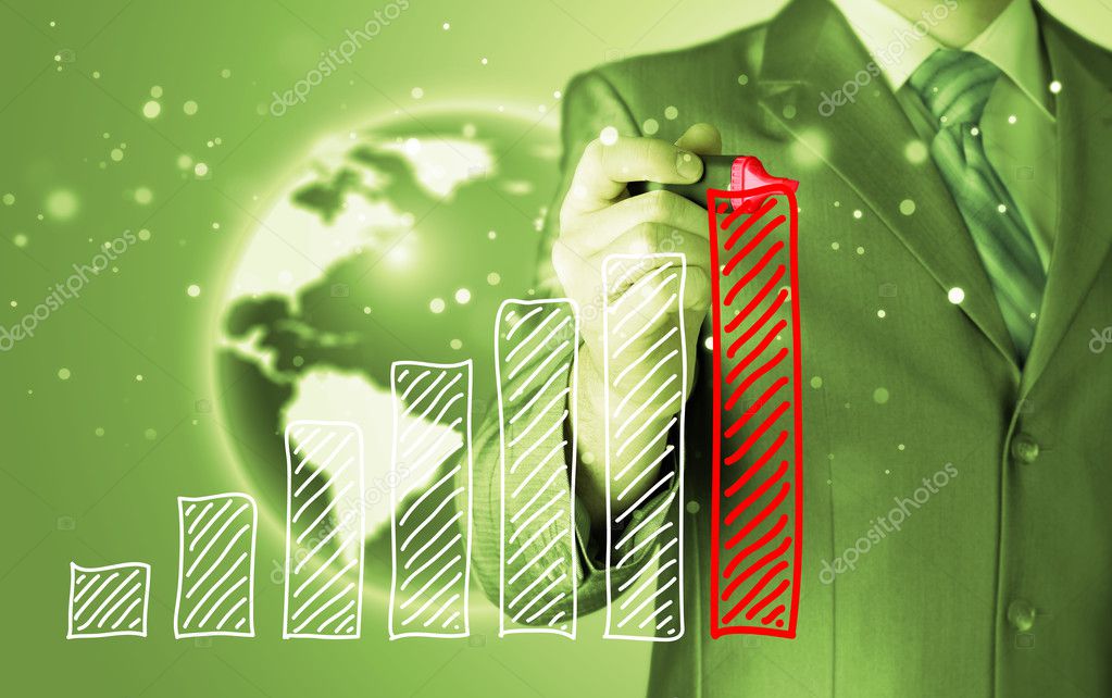 Man drawing graph — Stock Photo © merznatalia #71967095