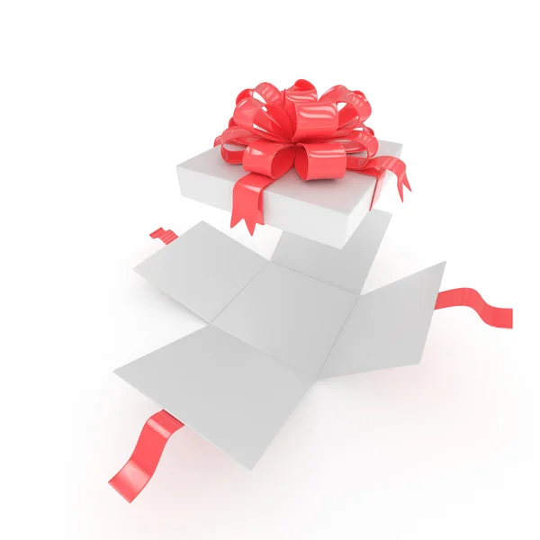 Opening gift box with red bow — Stock Photo © sweetok #7883311