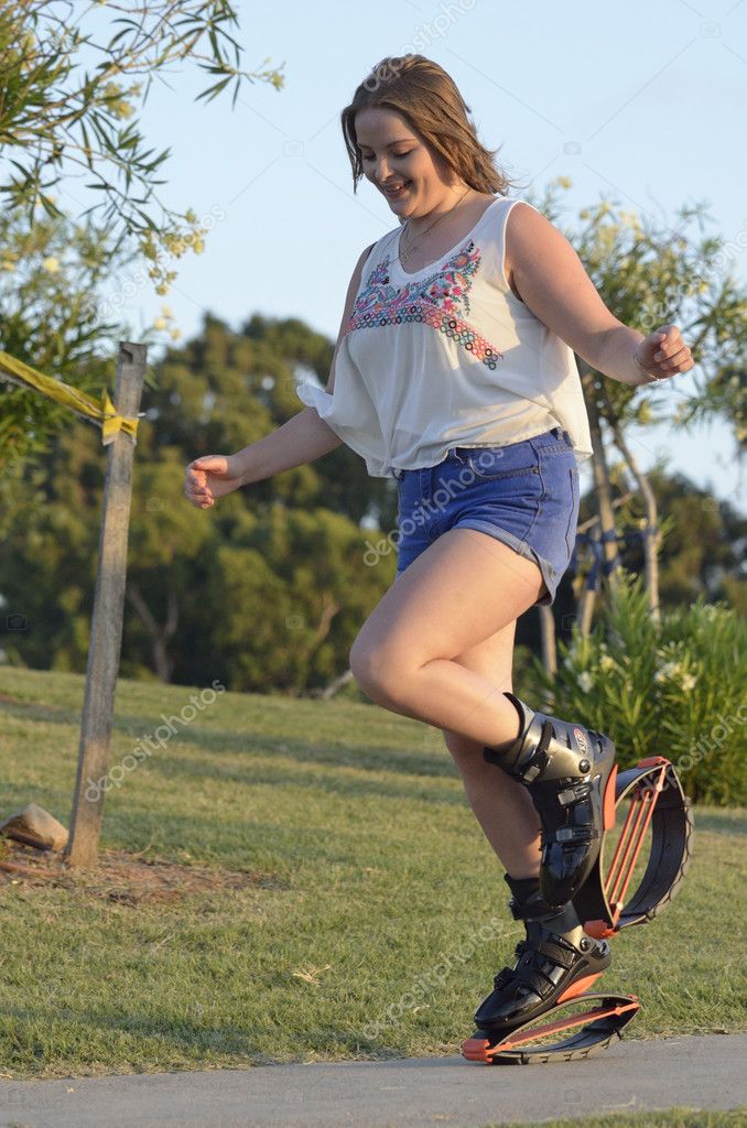 Shoes with springs for jumping — Stock Photo © Yosef_Er #78179956